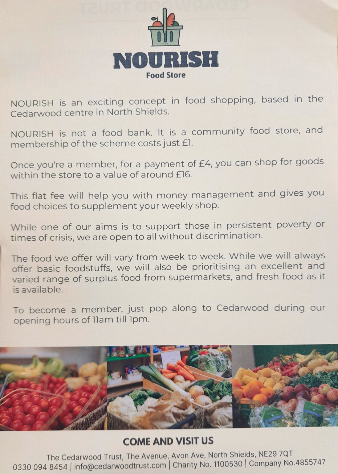 Cedarwood Trust – Nourish Store, North Shields – Donation Request – King Edward Primary School